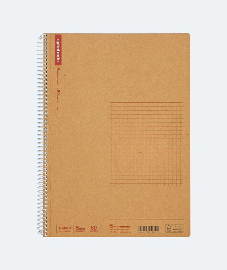 Spiral Note BASIC B5 | 5mm Grid | 80 Sheets / 160 Pages | Ring Binding ...